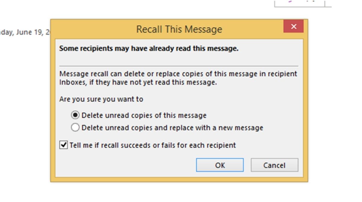 Recall Mail In Outlook | E-Yantra